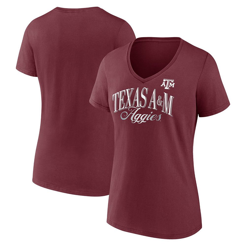 Women's Fanatics Maroon Texas A&M Aggies Fundamentals Script Foil T-Shirt