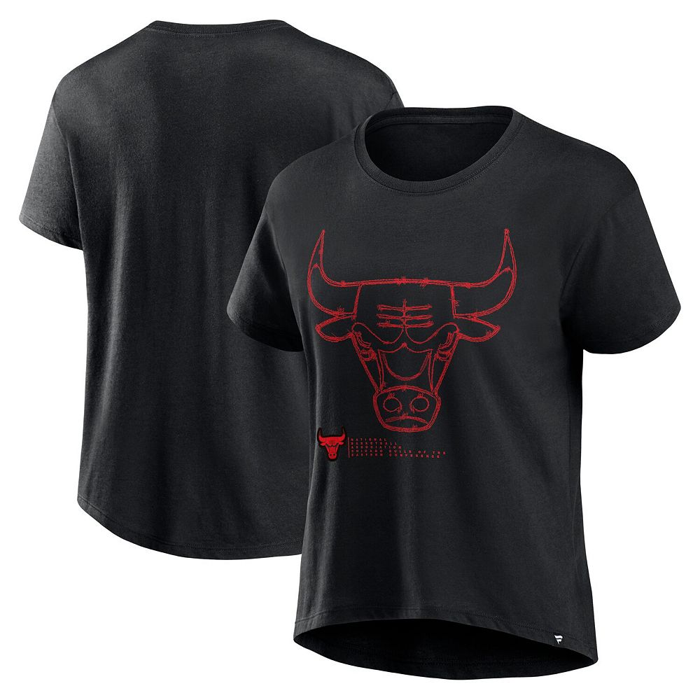 Women's Fanatics Black Chicago Bulls Hand Check T-Shirt