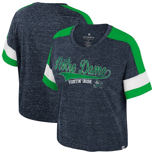Women's Colosseum Navy Notre Dame Fighting Irish Color Block Scoop Neck ...