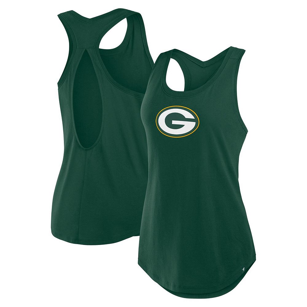 Women's Fanatics Green Green Bay Packers Iron Fan Tank Top
