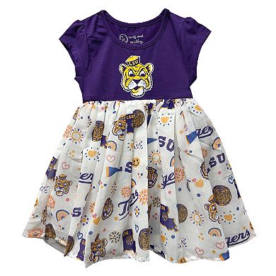 Toddler Wes & Willy Purple LSU Tigers Vault Princess Dress