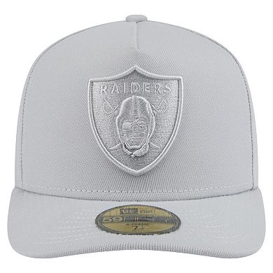Men's New Era Gray Las Vegas Raiders Color Pack A-Frame 59FIFTY Fitted Hat