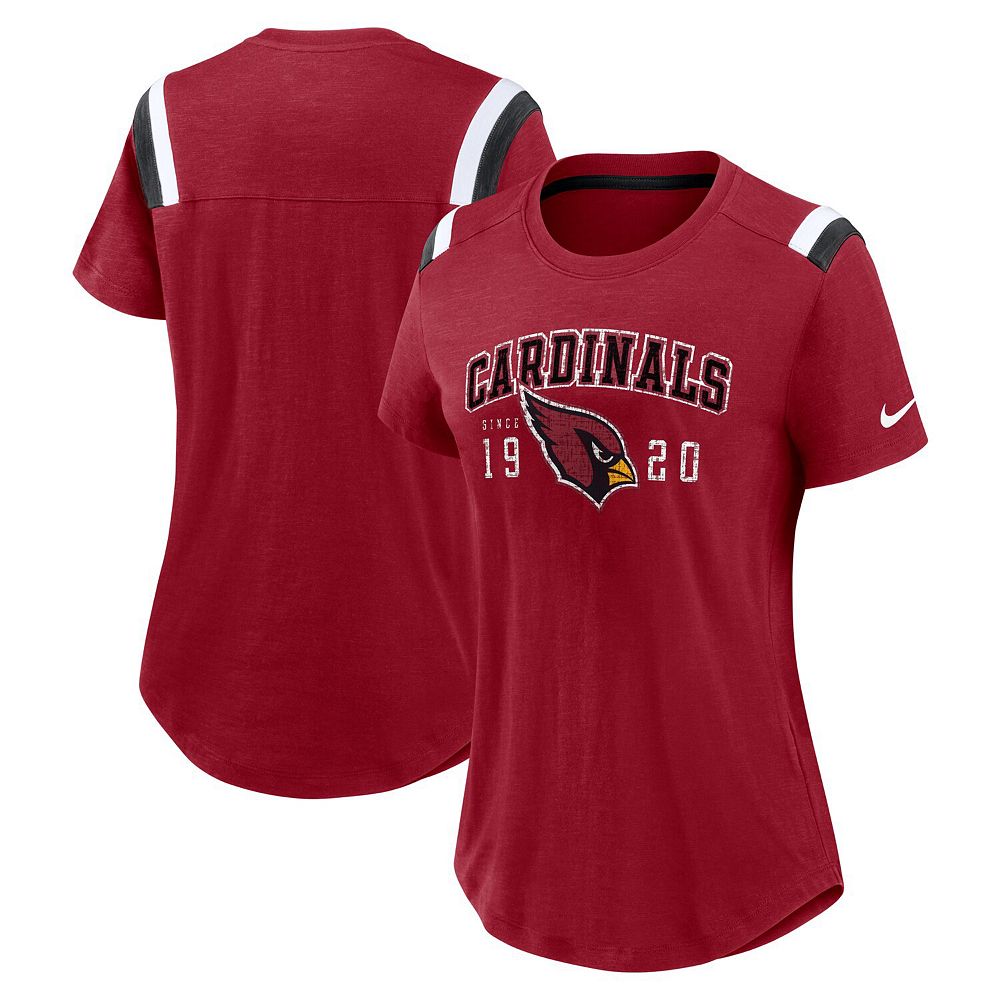 Women's Nike Heather Red Arizona Cardinals Historic Slub Fashion T-Shirt