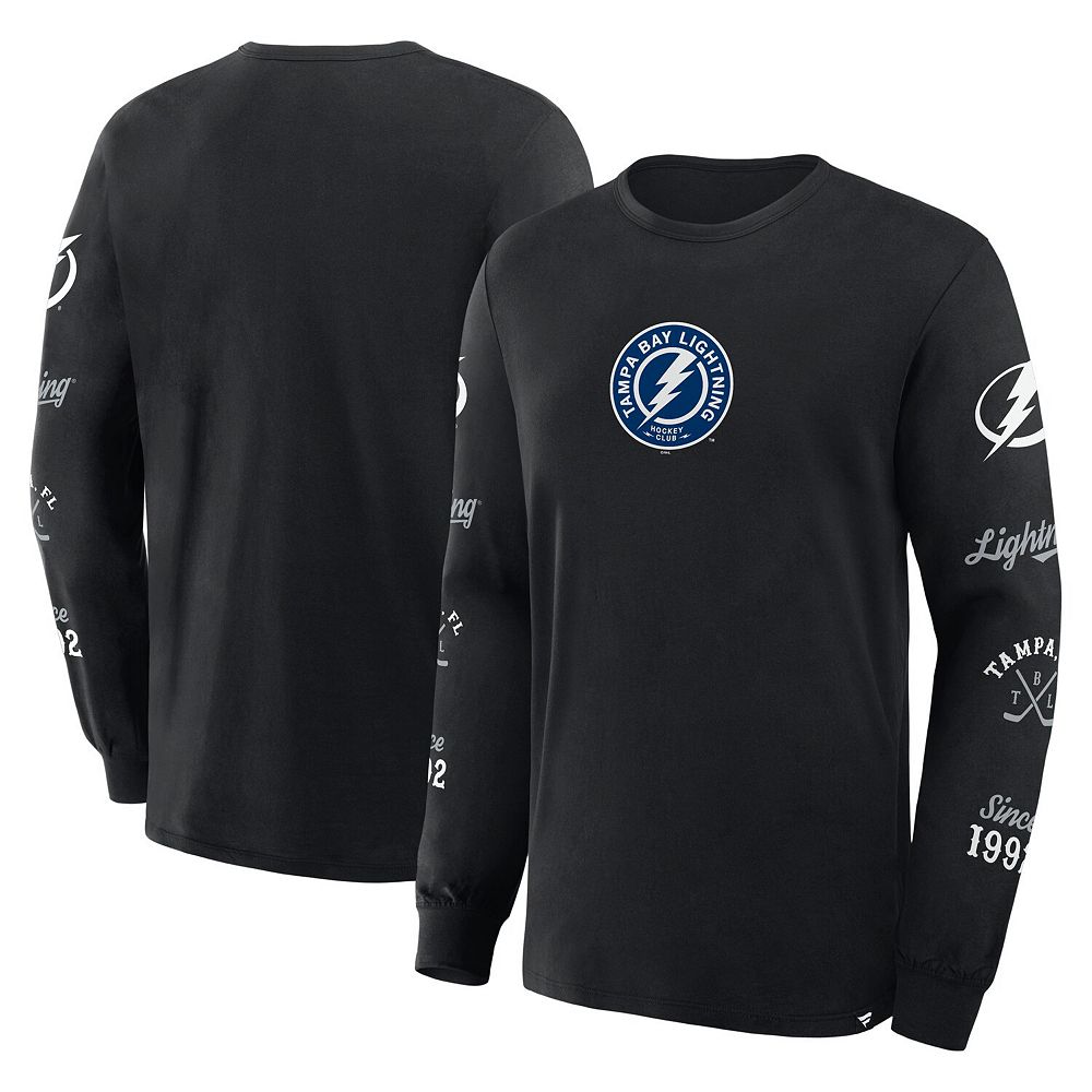 Men's Fanatics Black Tampa Bay Lightning Boxed In Legacy Long Sleeve T ...