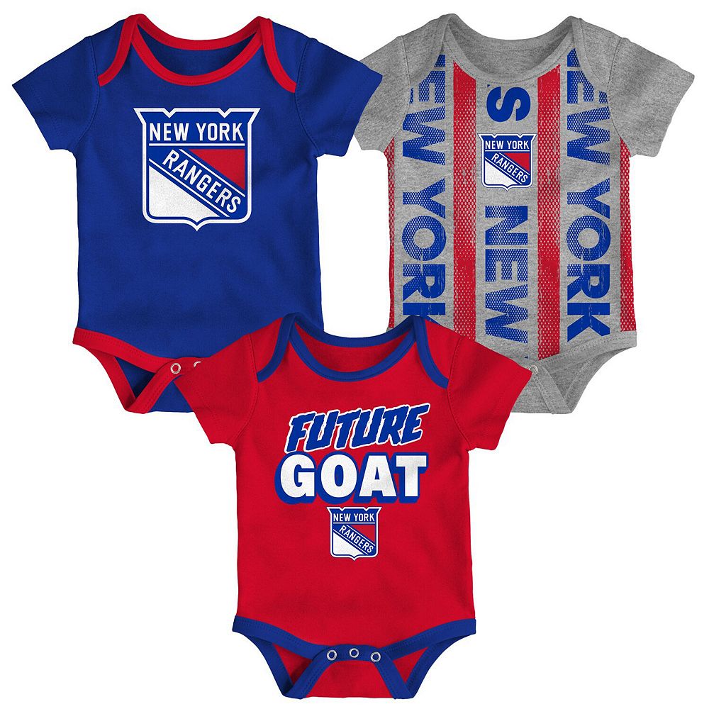 Newborn New York Rangers Loyal Buddies Three-Pack Bodysuit Set