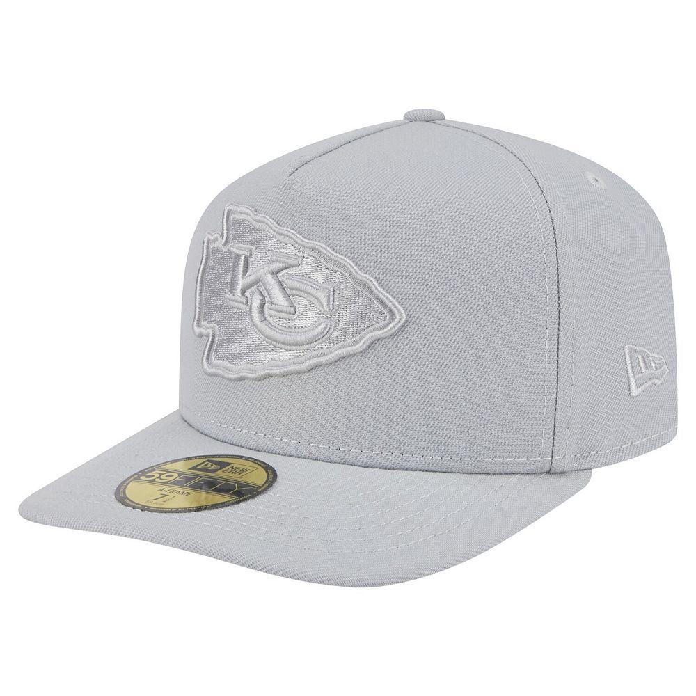 Men's New Era Gray Kansas City Chiefs Color Pack A-Frame 59FIFTY Fitted Hat