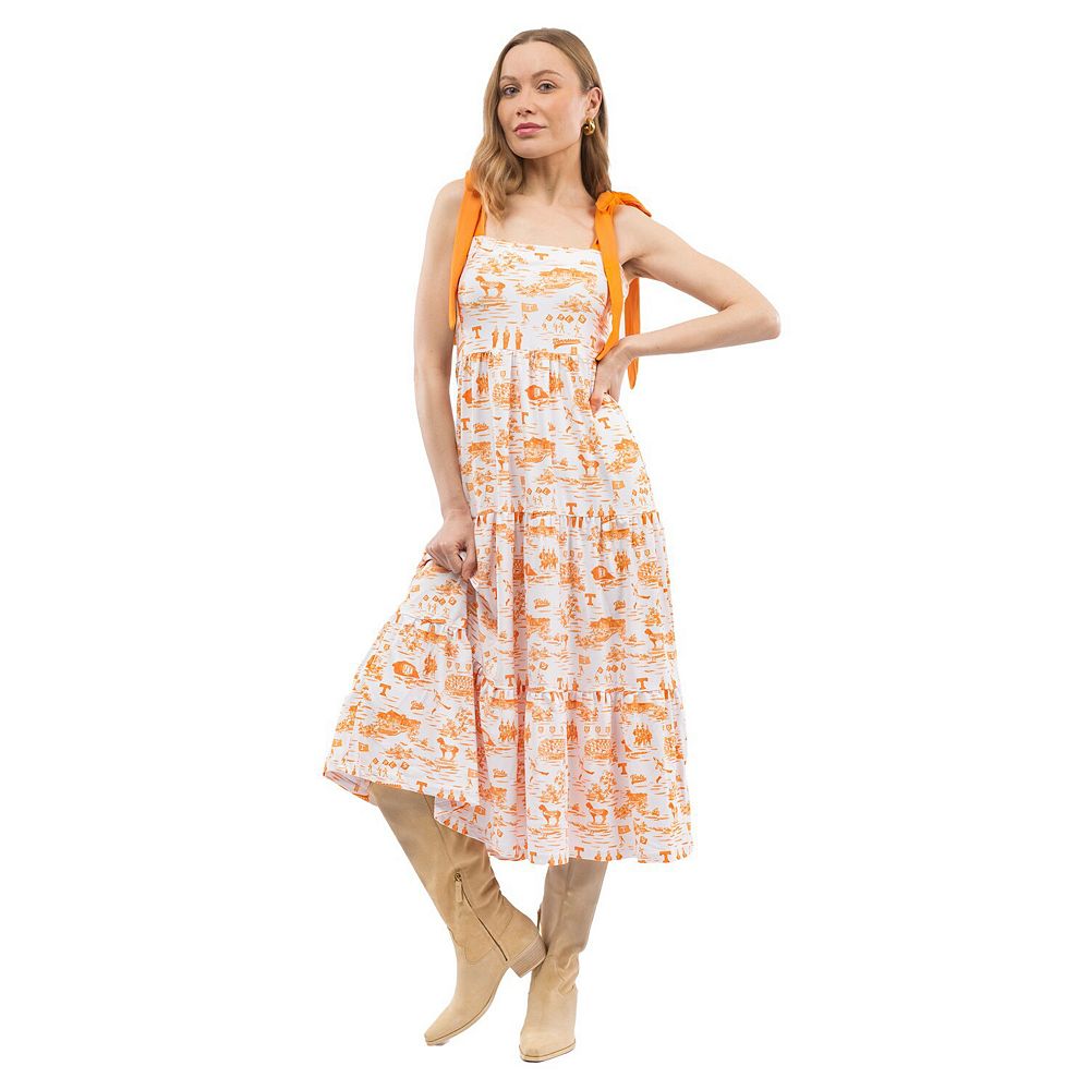 Women's Smith & Quinn Orange Tennessee Volunteers Tied Shoulder Tiered ...