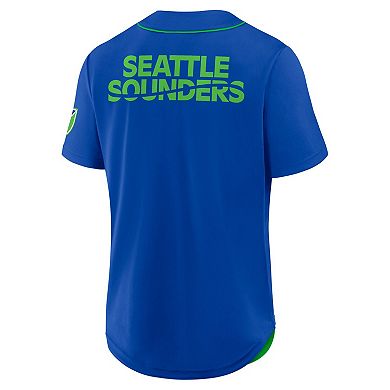 Men's Fanatics Blue Seattle Sounders FC Injury Time Baseball Jersey