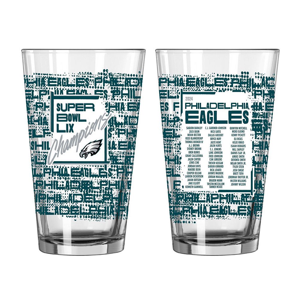 Philadelphia Eagles Super Bowl LIX Champions Two-Pack 16oz. Roster Pint ...