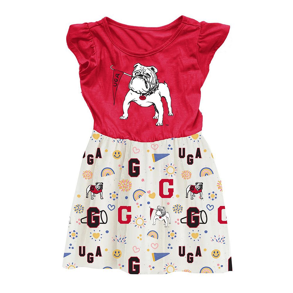 Toddler Wes & Willy Red Georgia Bulldogs Vault Princess Dress