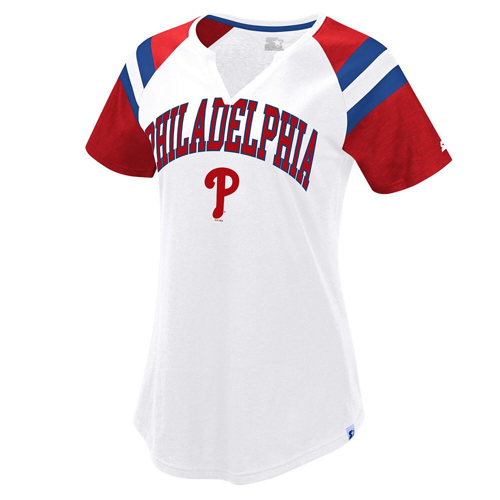 Women's Starter White/Red Philadelphia Phillies Game On Notch Neck ...
