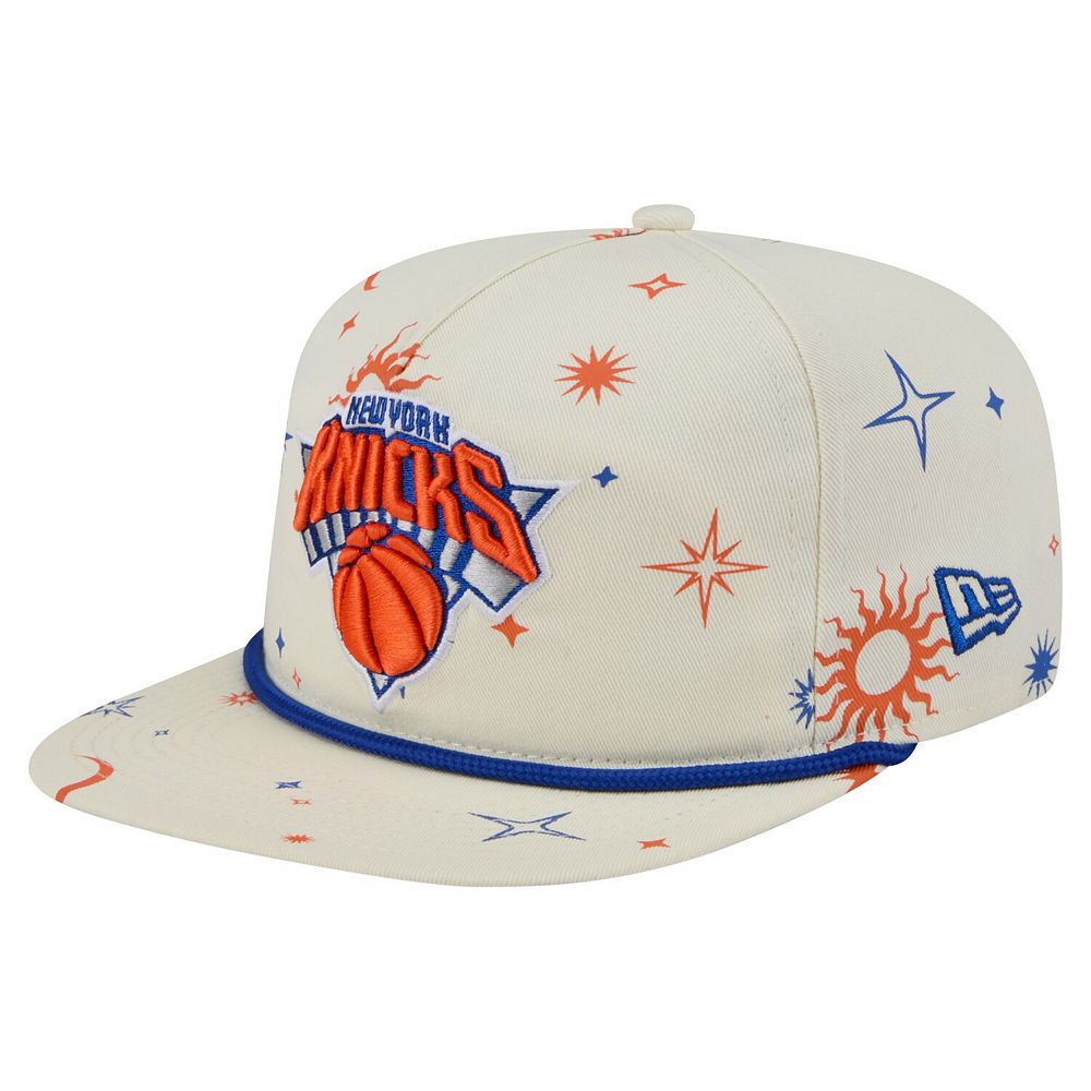 Men's New Era Cream New York Knicks Lunar Golfer Snapback Hat