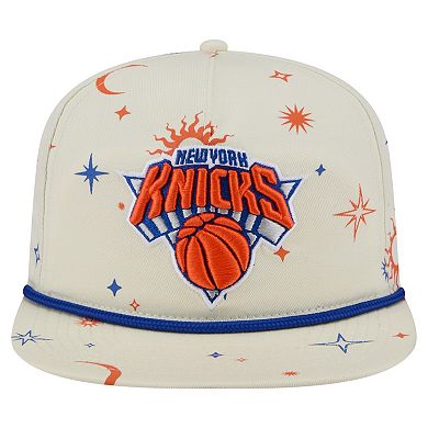 Men's New Era Cream New York Knicks Lunar Golfer Snapback Hat
