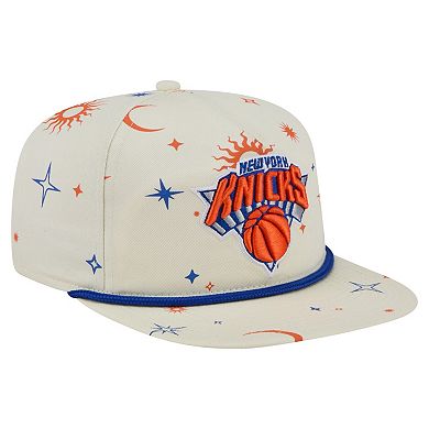 Men's New Era Cream New York Knicks Lunar Golfer Snapback Hat