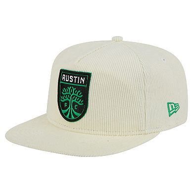 Men's New Era Cream Austin FC 2025 Kickoff Snapback Golfer Hat