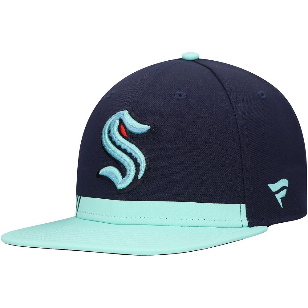 Men's Fanatics True Navy Seattle Kraken Pro Locker Room Snapback Hat