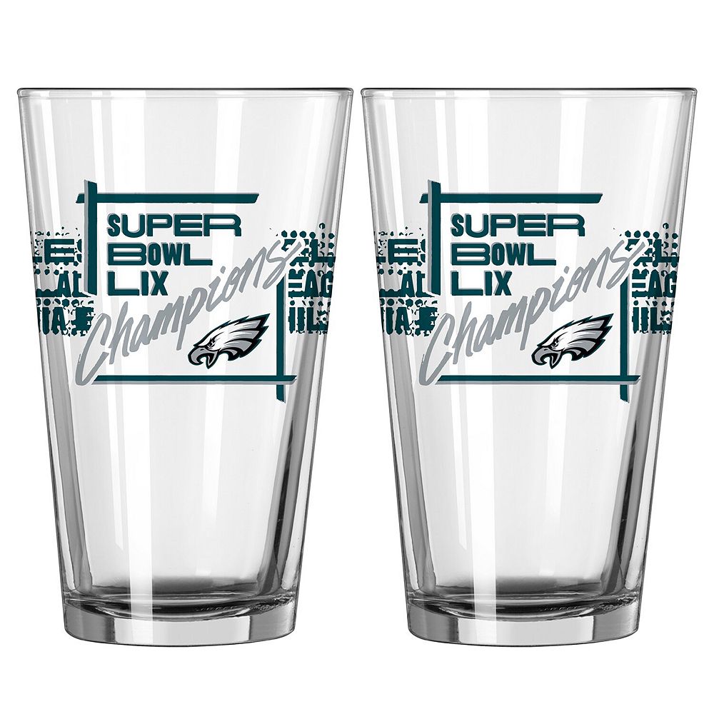 Philadelphia Eagles Super Bowl LIX Champions Two-Pack 16oz. Roster Pint ...