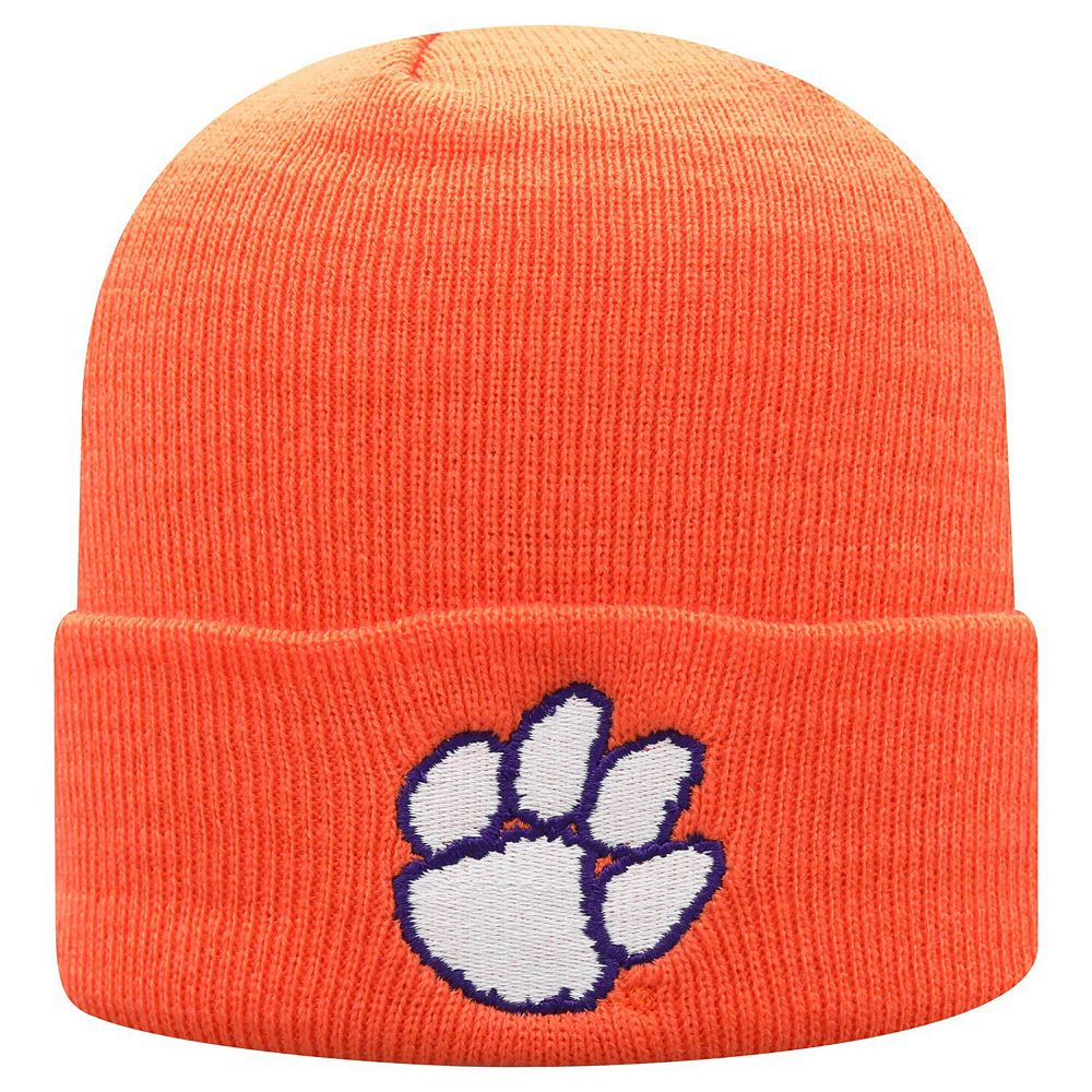 Men's Top of the World Orange Clemson Tigers Logo Cuffed Knit Hat
