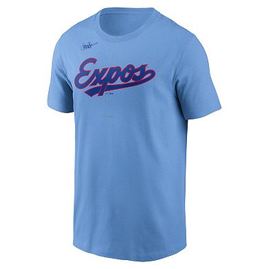 Men's Nike Powder Blue Montreal Expos Cooperstown Wordmark T-Shirt