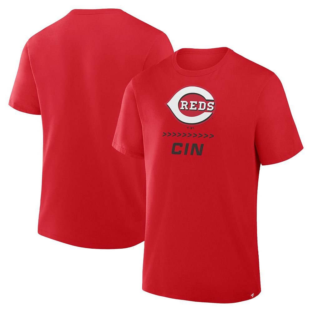 Men's Fanatics Red Cincinnati Reds Clubhouse Legacy Side Swipe T-Shirt
