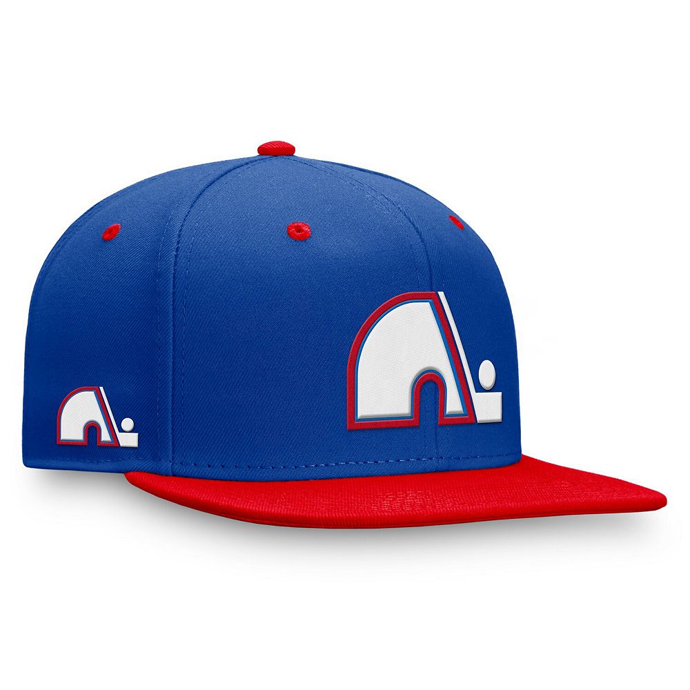 Men's Fanatics Blue/Red Quebec Nordiques Heritage Retro Fitted Hat