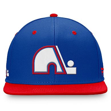 Men's Fanatics Blue/Red Quebec Nordiques Heritage Retro Fitted Hat