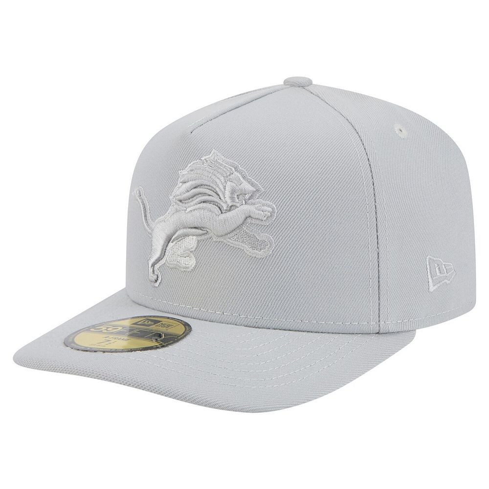 Men's New Era Gray Detroit Lions Color Pack A-Frame 59FIFTY Fitted Hat