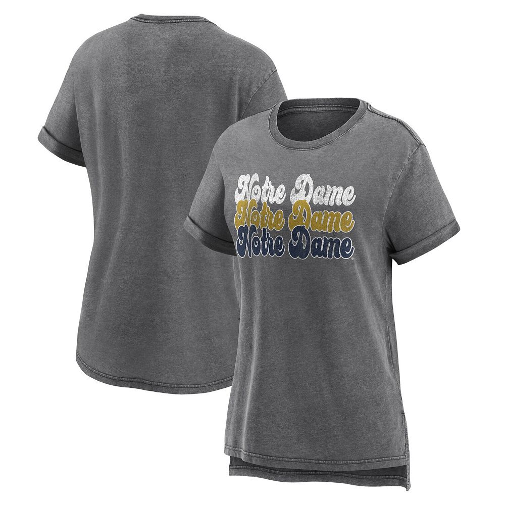 Women's Fanatics Gray Notre Dame Fighting Irish True Classics Washed ...