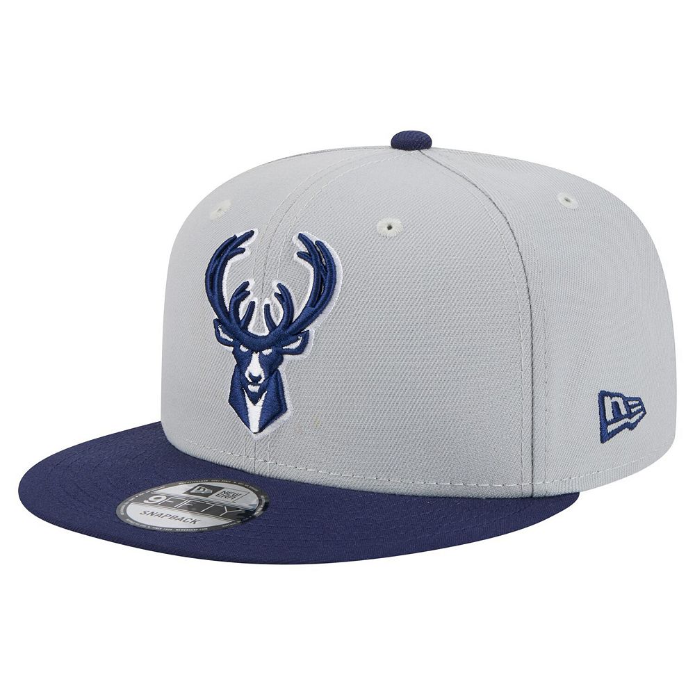 Men's New Era Gray/Navy Milwaukee Bucks Color Pack 2-Tone 9FIFTY ...