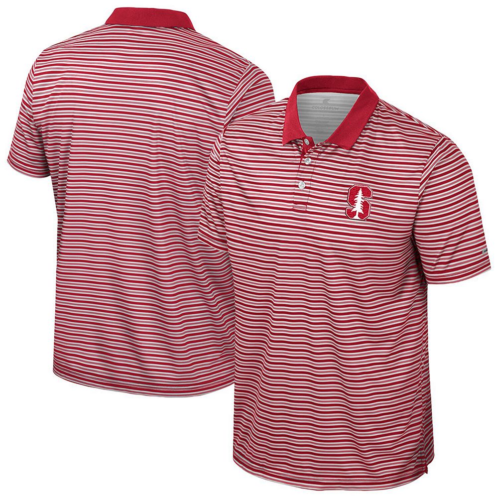 Men's Colosseum Cardinal Stanford Cardinal Striped Polo