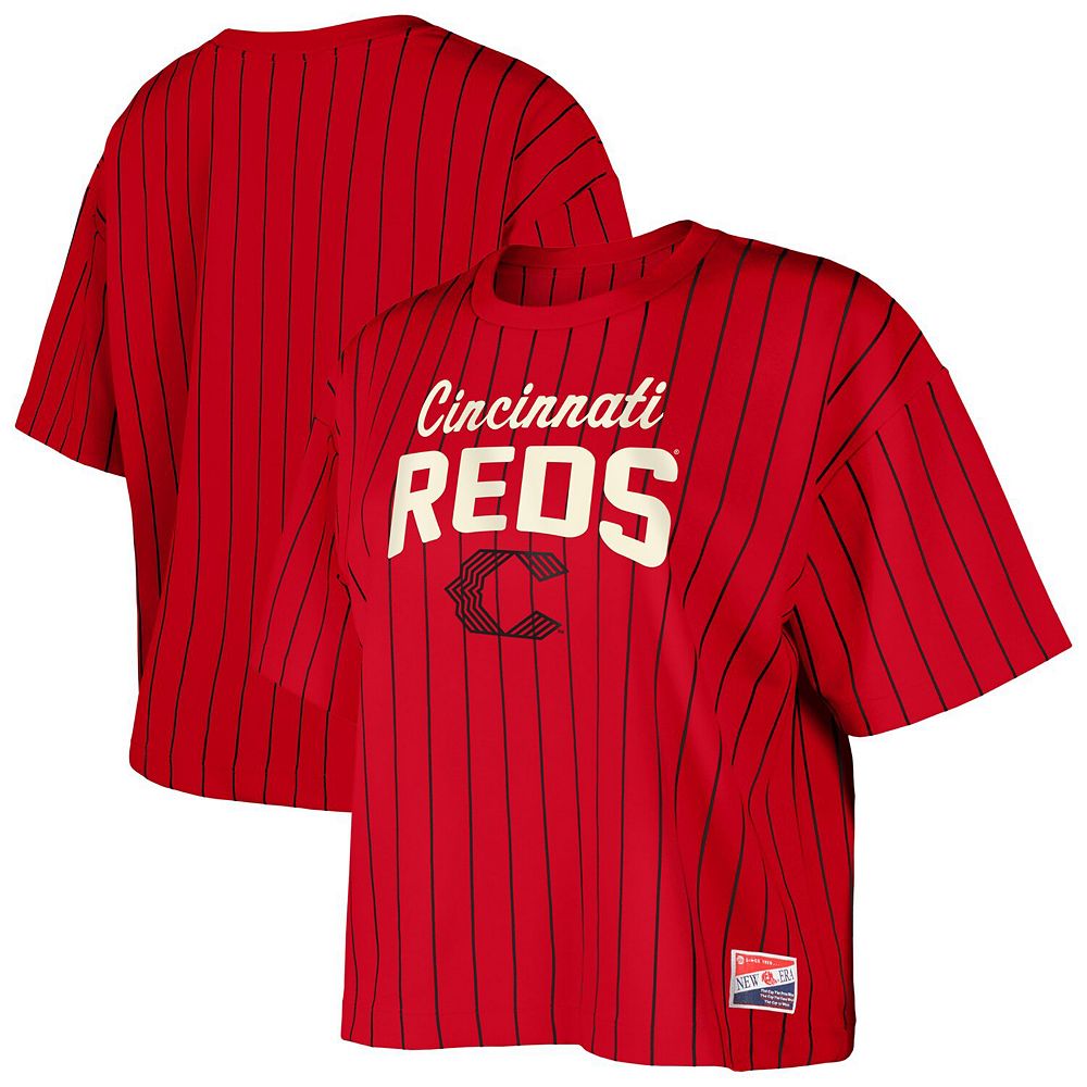 Women's New Era Red Cincinnati Reds City Connect Multiplier Pinstripe ...