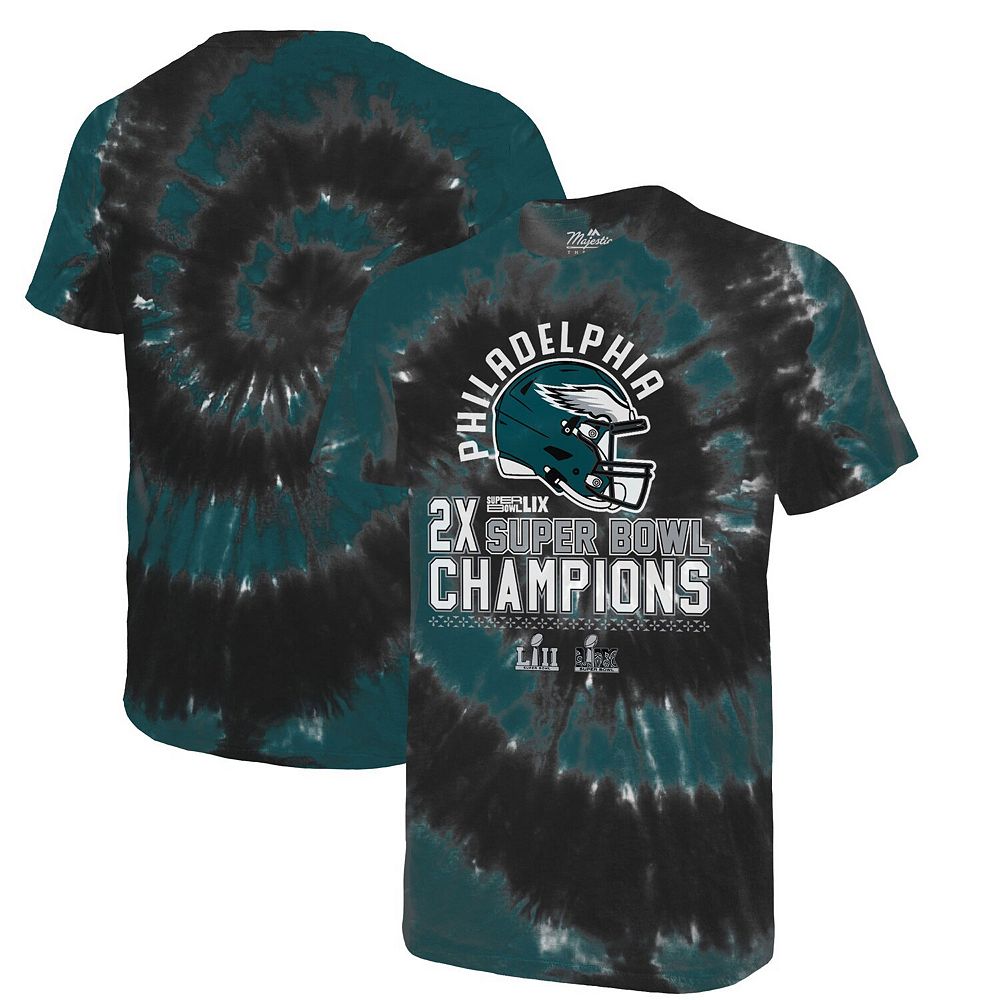 Men's Majestic Threads Midnight Green/Black Philadelphia Eagles Two-Time Super Bowl Champions ...