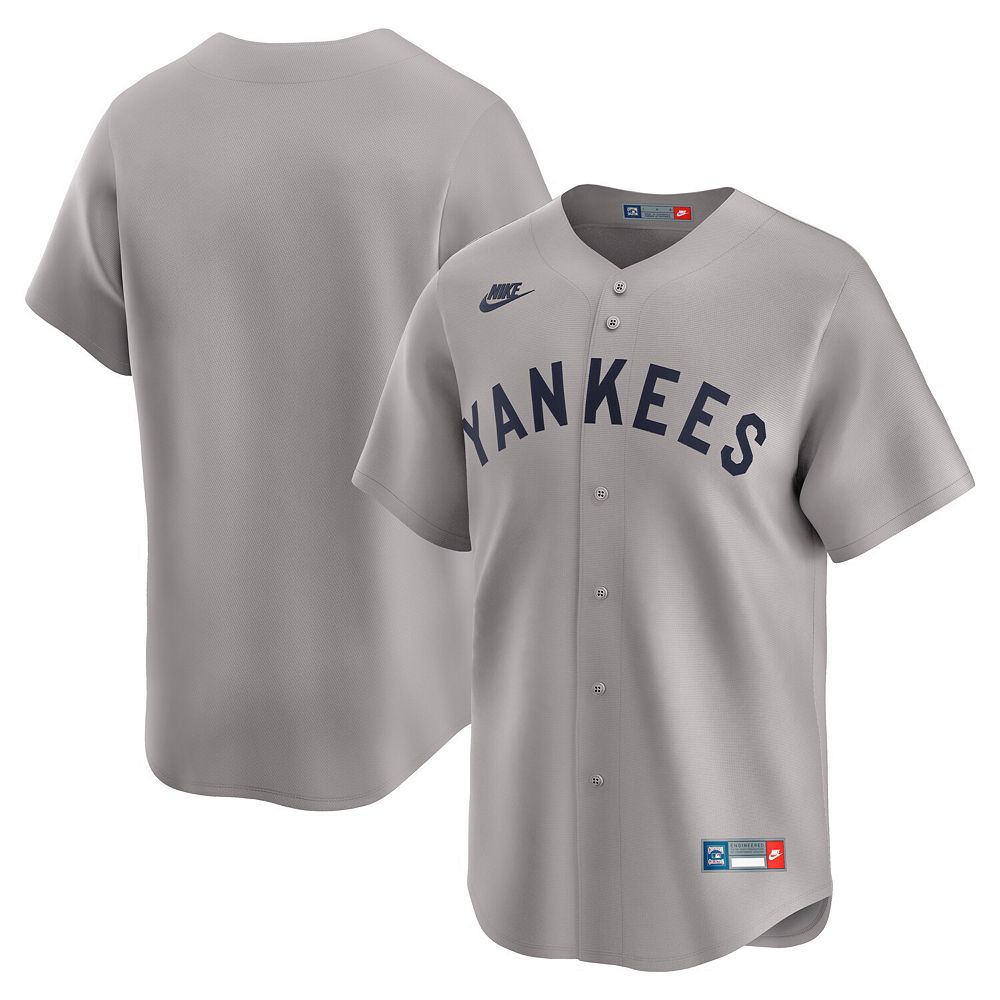 Men's Nike Gray New York Yankees Throwback Cooperstown Collection ...