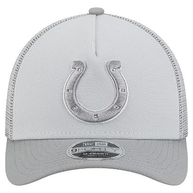 Men's New Era Gray Indianapolis Colts Domain 9FORTY A-Frame Trucker ...