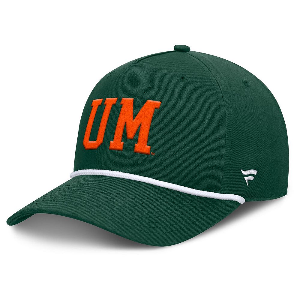 Men's Fanatics Green Miami Hurricanes Foul Ball Rope Adjustable Hat