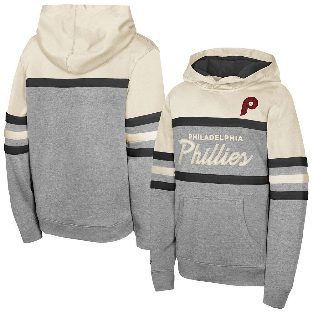 Youth Mitchell & Ness Cream Philadelphia Phillies Head Coach Pullover ...