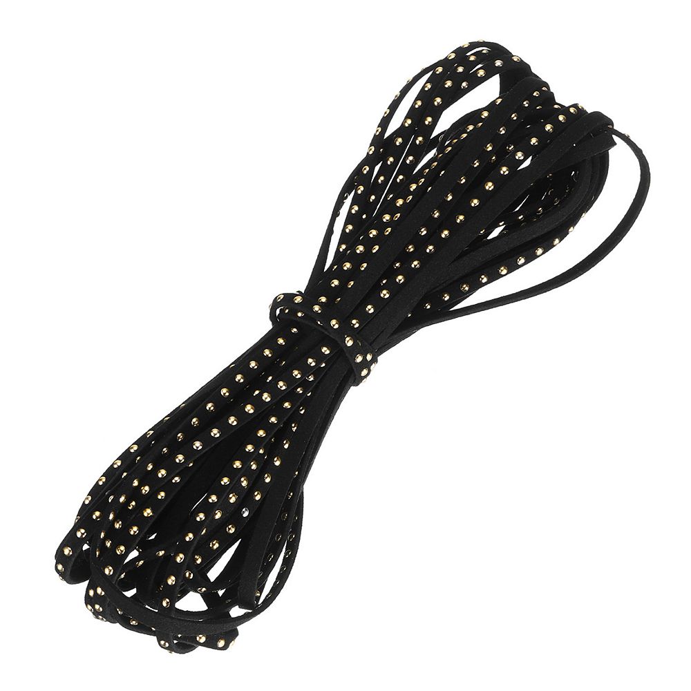 10 Yards Faux Leather Suede Cord with Rivet, 5mm Studded Microfiber ...