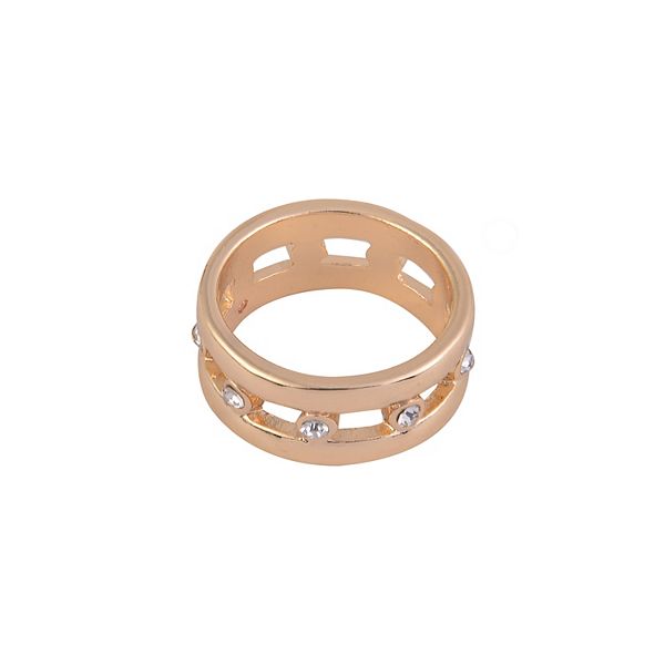 Emberly Gold Tone Stone Accent Cocktail Ring - Size 9