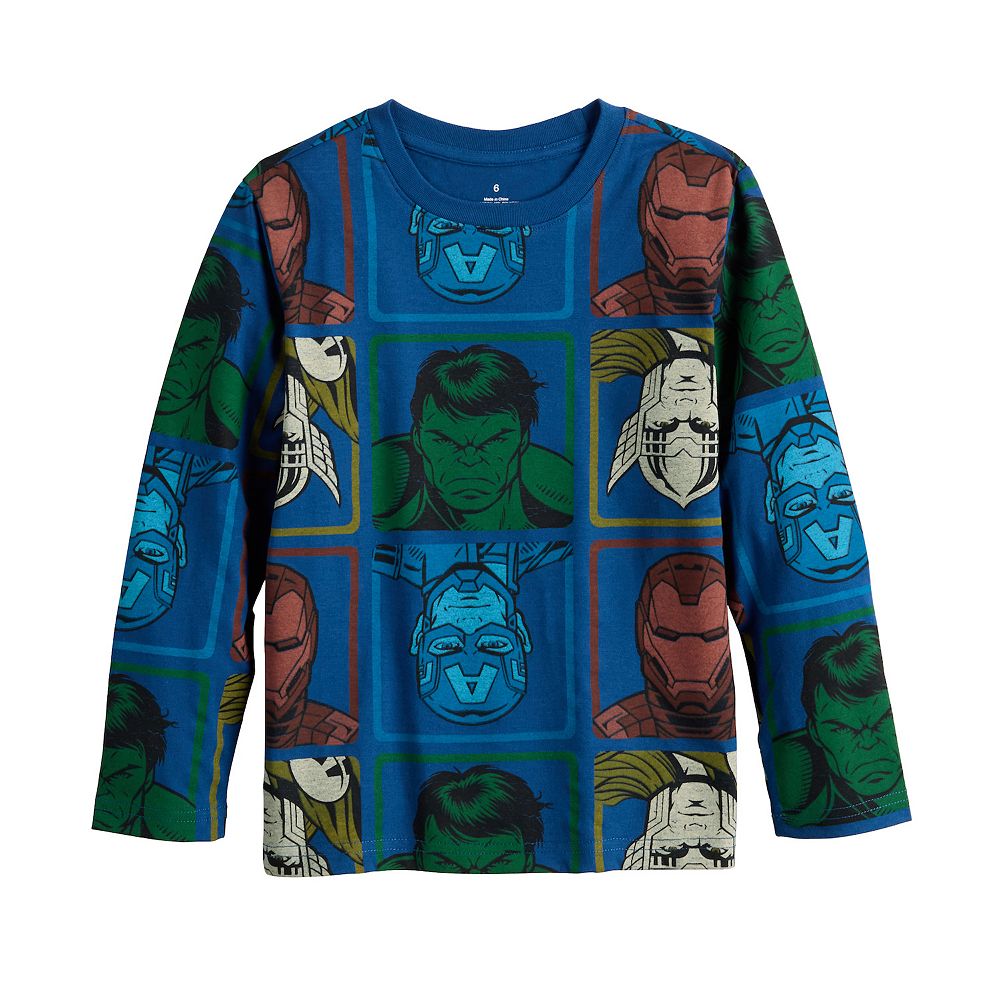 Boys 4-12 Jumping Beans® Marvel Avengers Character Squares Long Sleeve ...