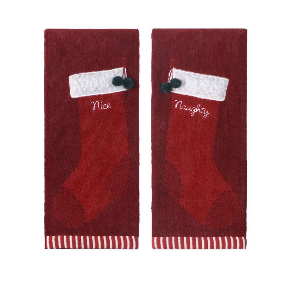 St. Nicholas Square® 2-pc. Holiday Stockings Hand Towel Set