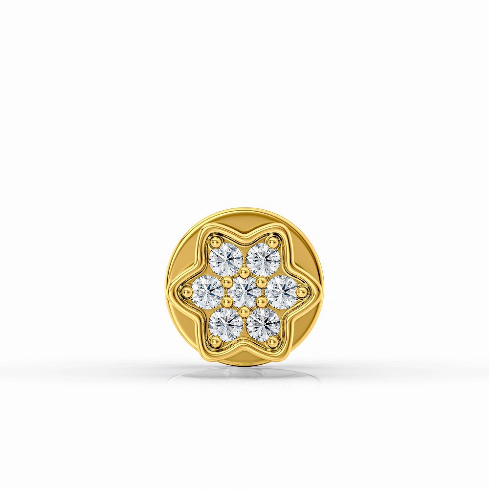 Lila Moon 10k Gold Cubic Zirconia Flower Micro Labret
