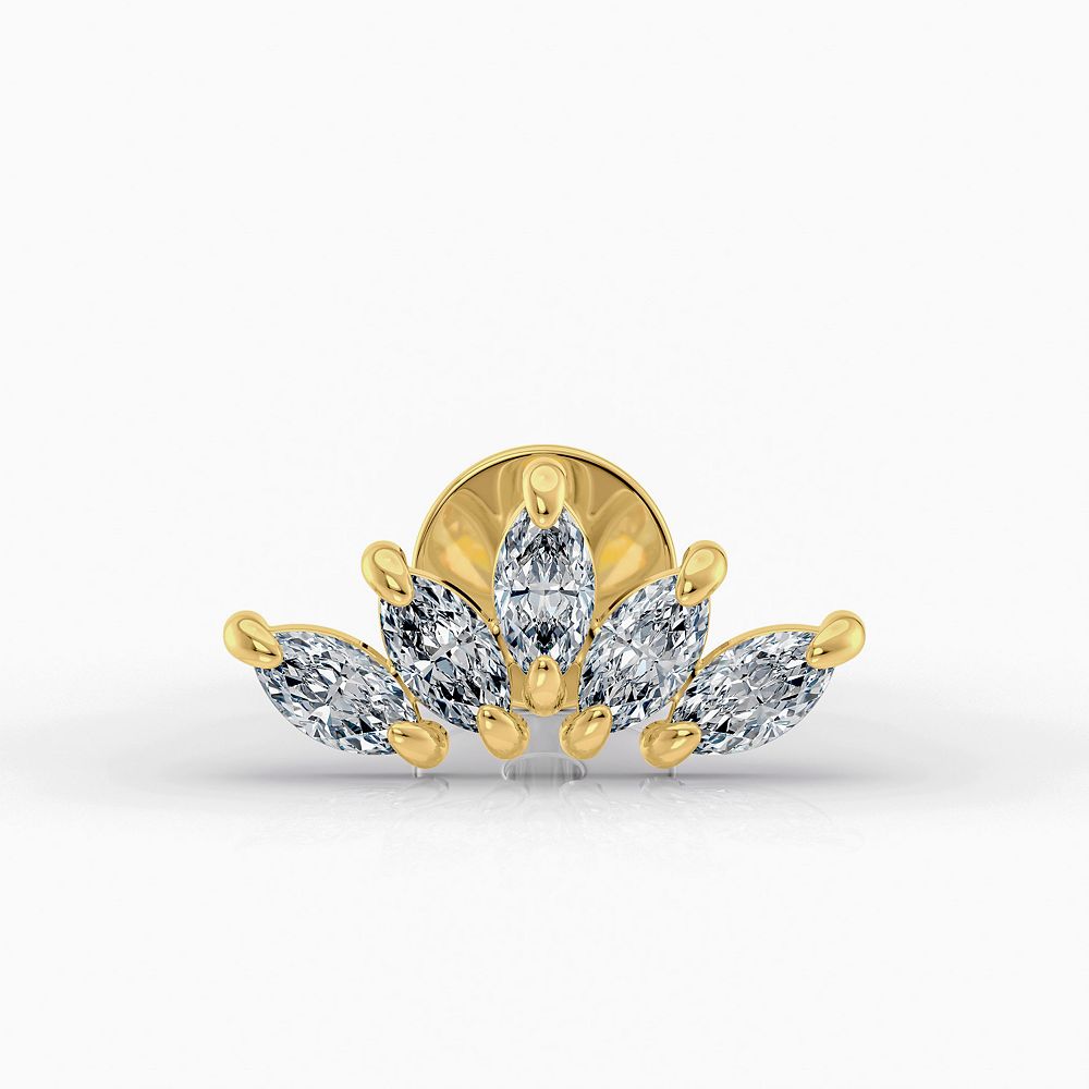 Lila Moon 10k Gold Cubic Zirconia Marquise Micro Labret
