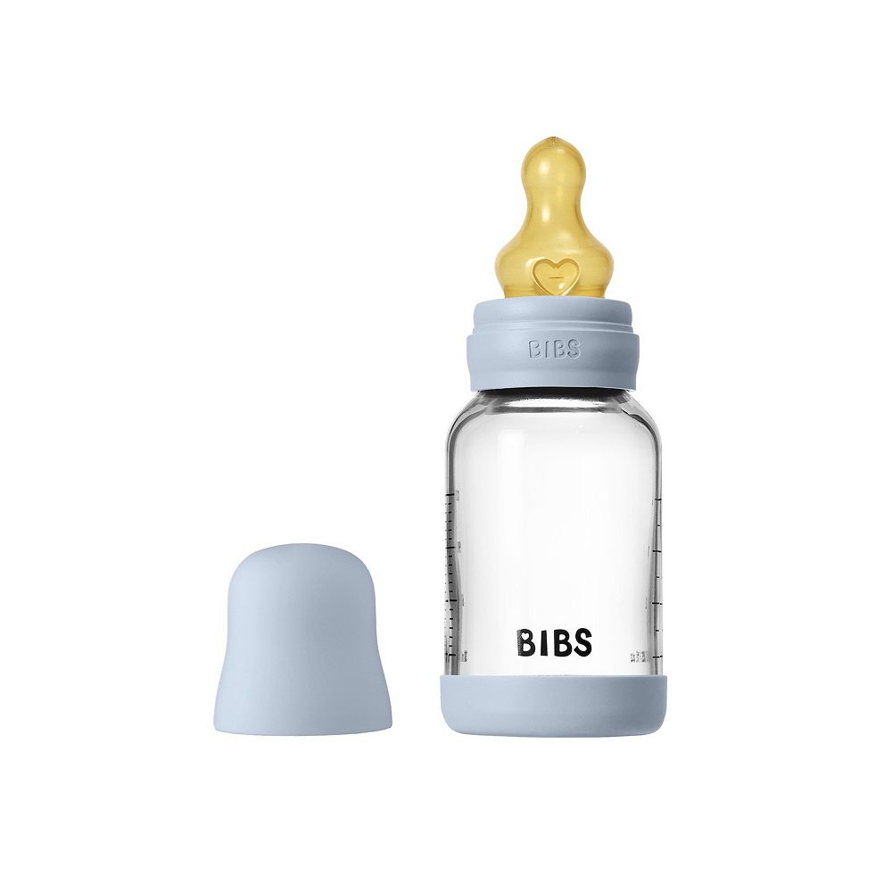 Bibs Slow Flow Latex Nipple 4 oz. Glass Baby Bottle