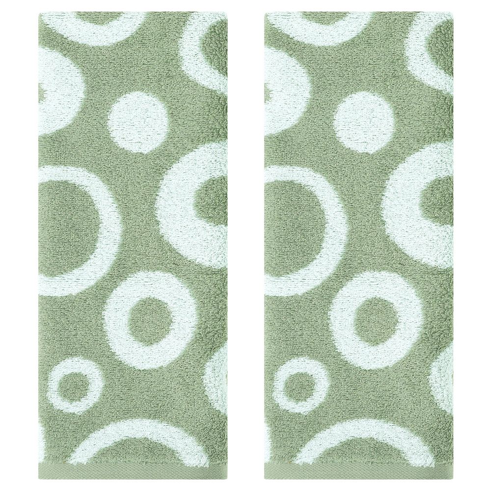 Cute Round Geometric Pattern Hand Towels, Soft Comfortable Bathroom ...