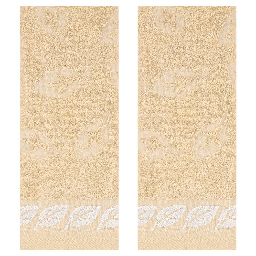 Leaves Pattern Bathroom Hand Towels, Soft Absorbent Decorative Hand ...