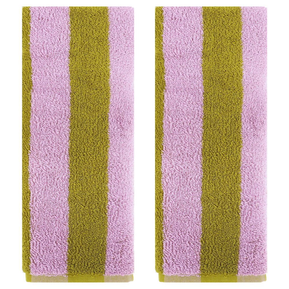 Striped Hand Towels Set, Absorbent Soft Towel for Kitchen Spa Workout 2 ...