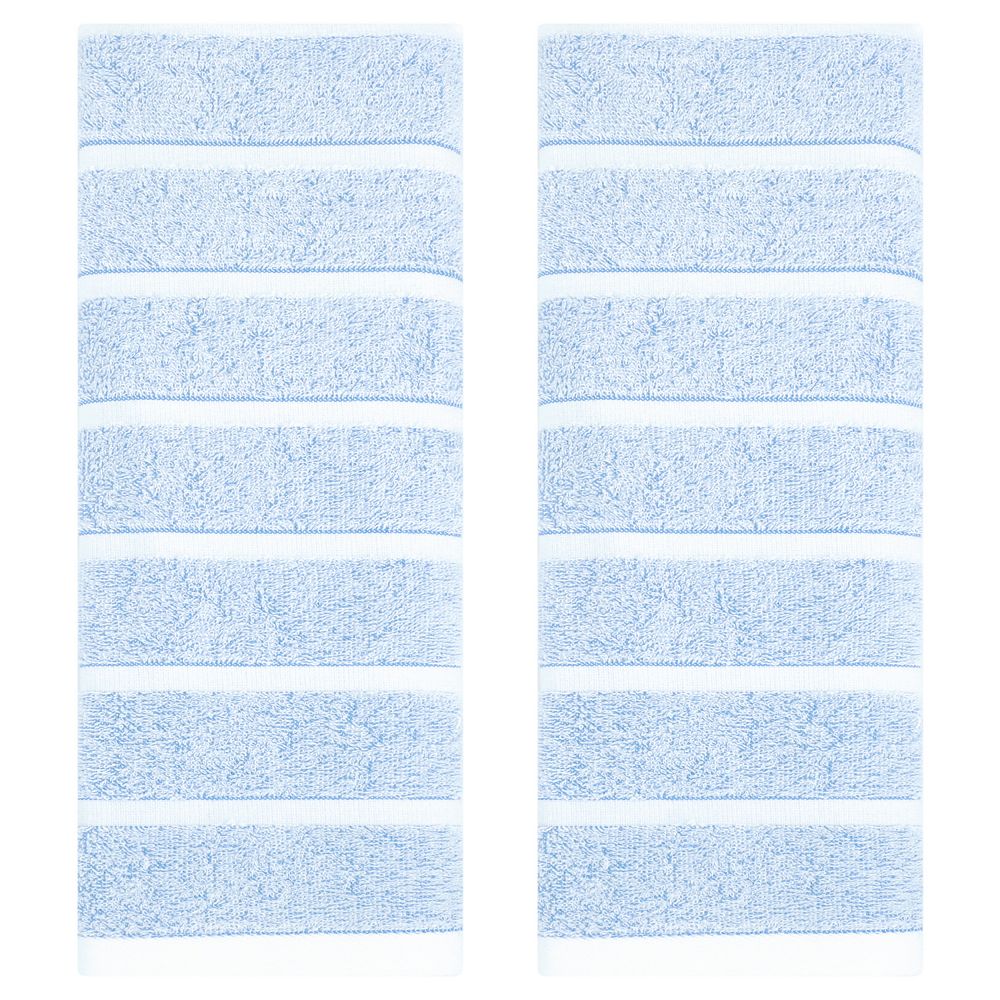 Striped Cotton Bathroom Hand Towels, 13" x 29" Absorbent Soft Hand ...