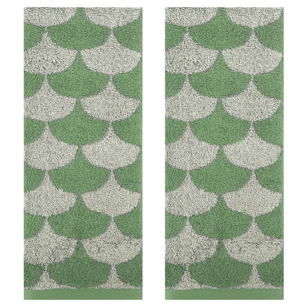 Cotton Hand Towels, Geometric Absorbent Soft Decorative Hand Towel 2 Pack