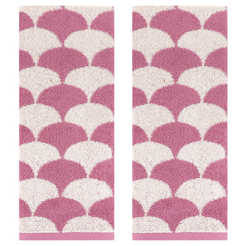 Cotton Hand Towels, Geometric Absorbent Soft Decorative Hand Towel 2 Pack