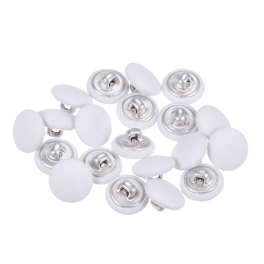 20pcs 20L Fabric Cloth Covered Button 12.5mm Metal Shank Round Sewing ...